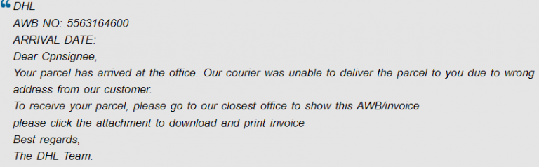 Beware Of The DHL Express Email Scam! It Is A Phishing Scam!