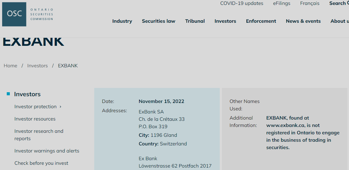 Exbank Review- See Why exbank.ca Broker Is Scam