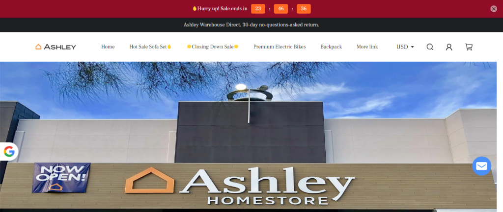 Nicegloolestores.com Scam: Fake Ashley Store! Buyers Beware!!